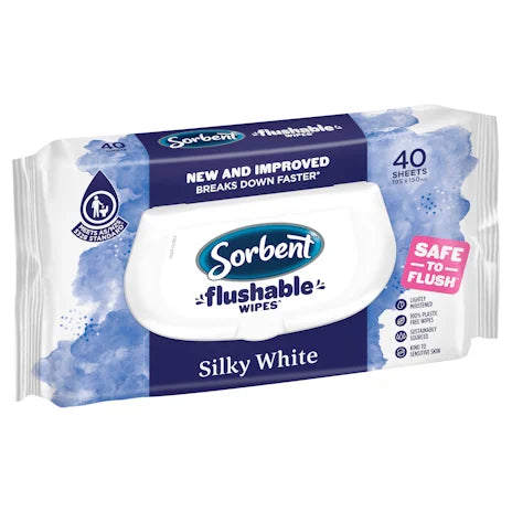Sorbent Flushable Wipes - Pkt 40 – Happy Healthcare