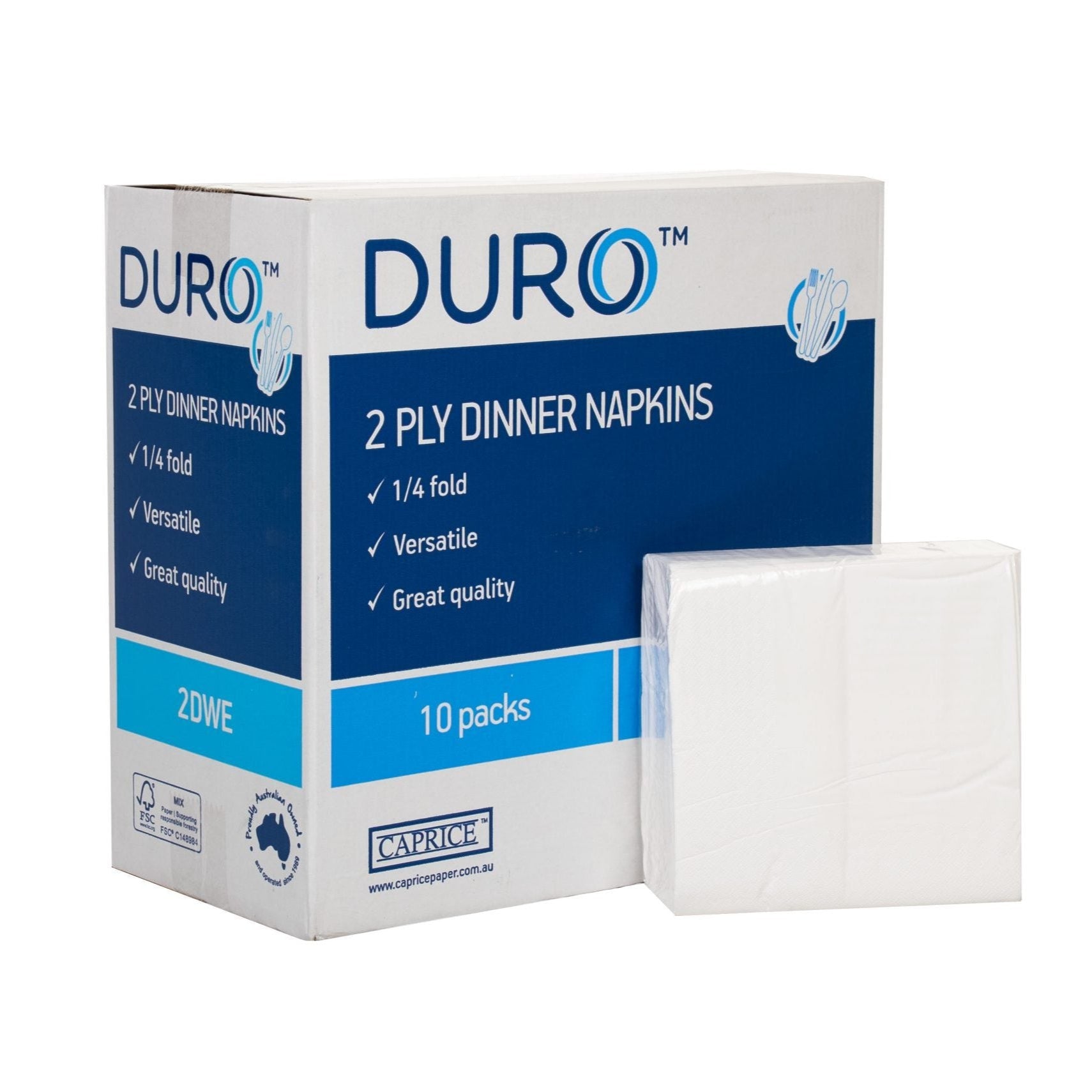Duro Dinner Napkin White 2ply 40x40cm 100's - Ctn 1000 (10x100's ...
